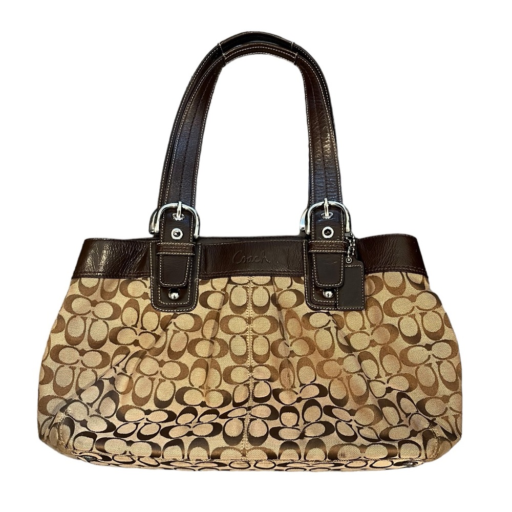 Coach Signature Logo Large Canvas Leather Soho Should… - Gem
